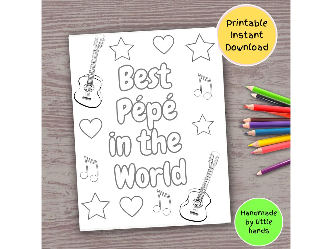 Best Pépé Coloring Page for Kids Handmade Diy Birthday Fathers Day Card ...