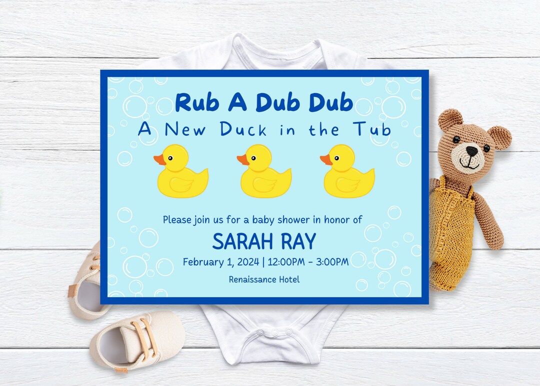 Rubber Ducky Themed Baby Shower Invitation - Etsy