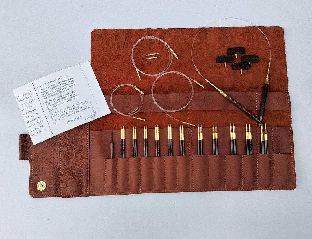 Wool and Wood Rosewood Interchangeable Knitting Needles Set Short ...