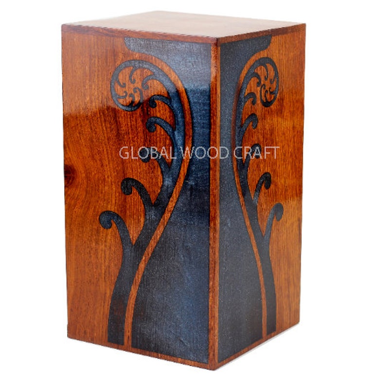 Wooden Handcrafted Rectangular Handmade Ash Remains Storage Cremation ...