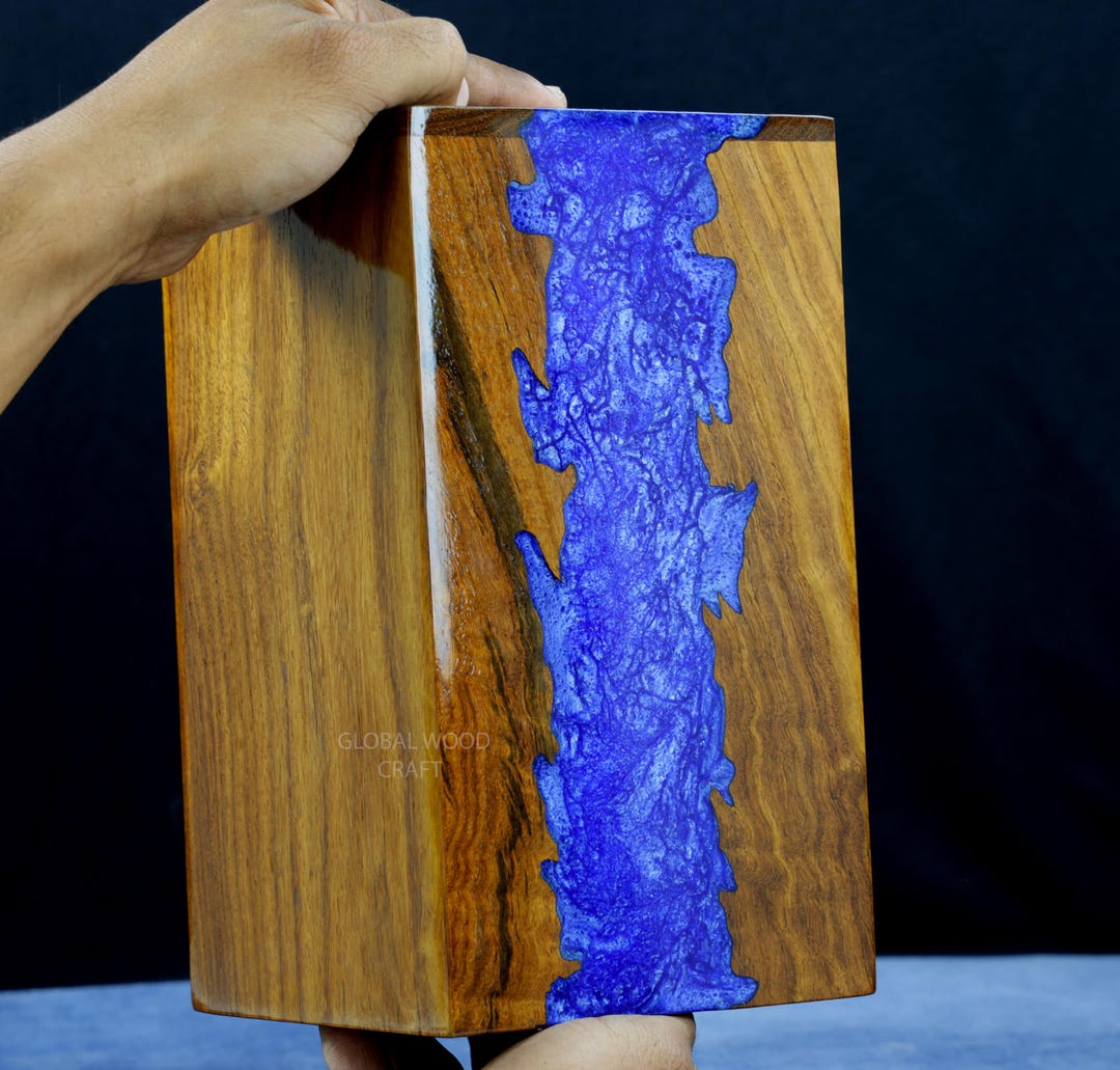 Handmade Rosewood & Resin Urn: Rectangular Memorial Box - Etsy