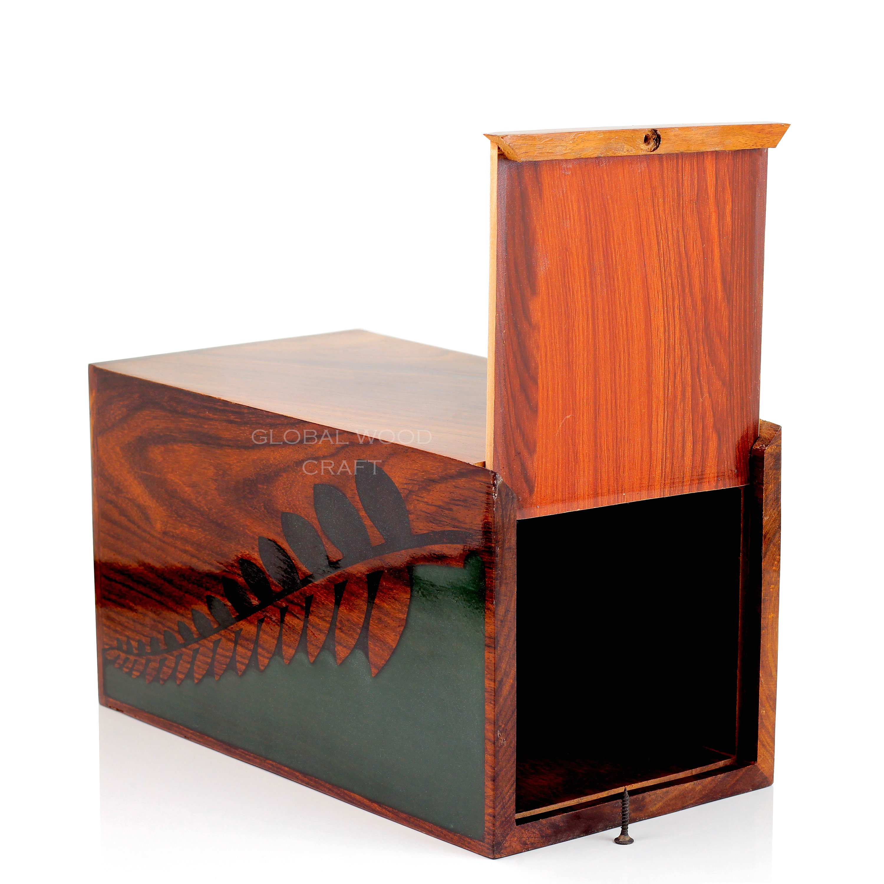 Handcrafted Wooden Rectangular Urn Cremation Urns Remains Storage Adult ...