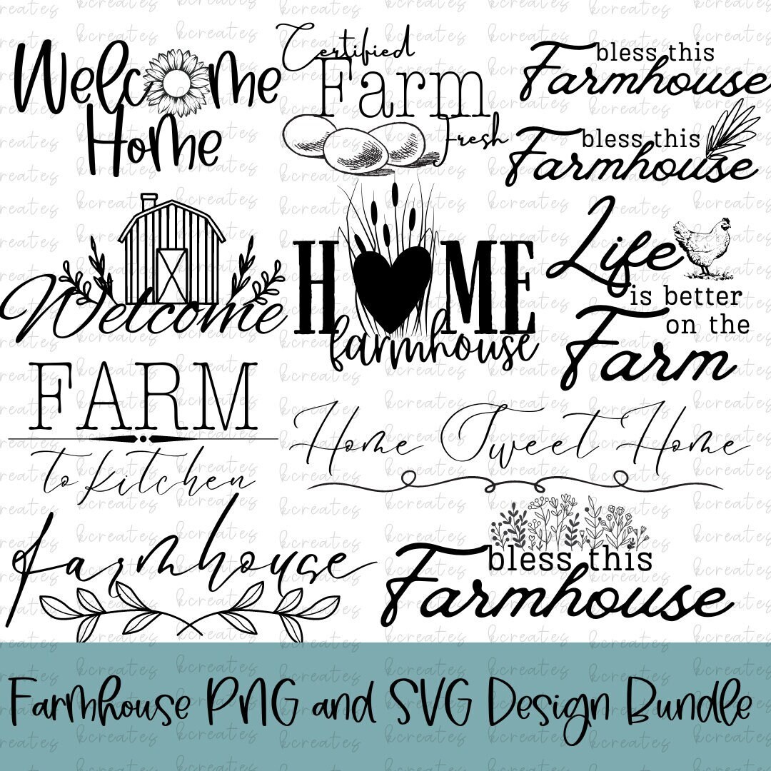 Farmhouse PNG BUNDLE, Farmhouse Sayings PNG, Wood Signs Png, Farmhouse ...