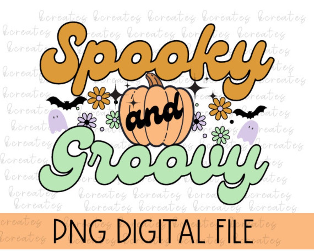 Retro Halloween PNG, Spooky and Groovy Halloween PNG, PNG for ...