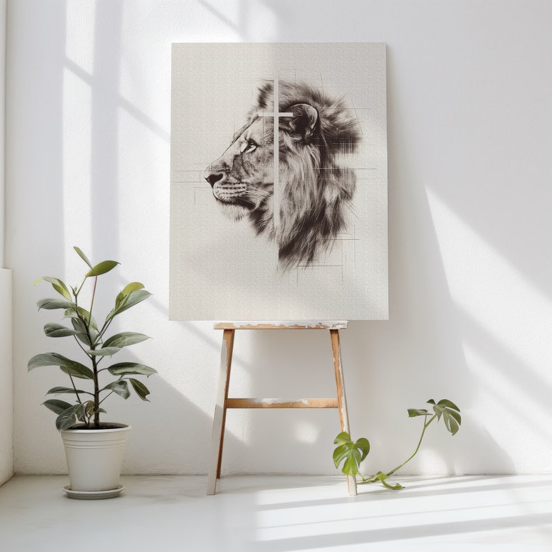 Lion of Judah Canvas Print: Christian Symbolic Art - Etsy