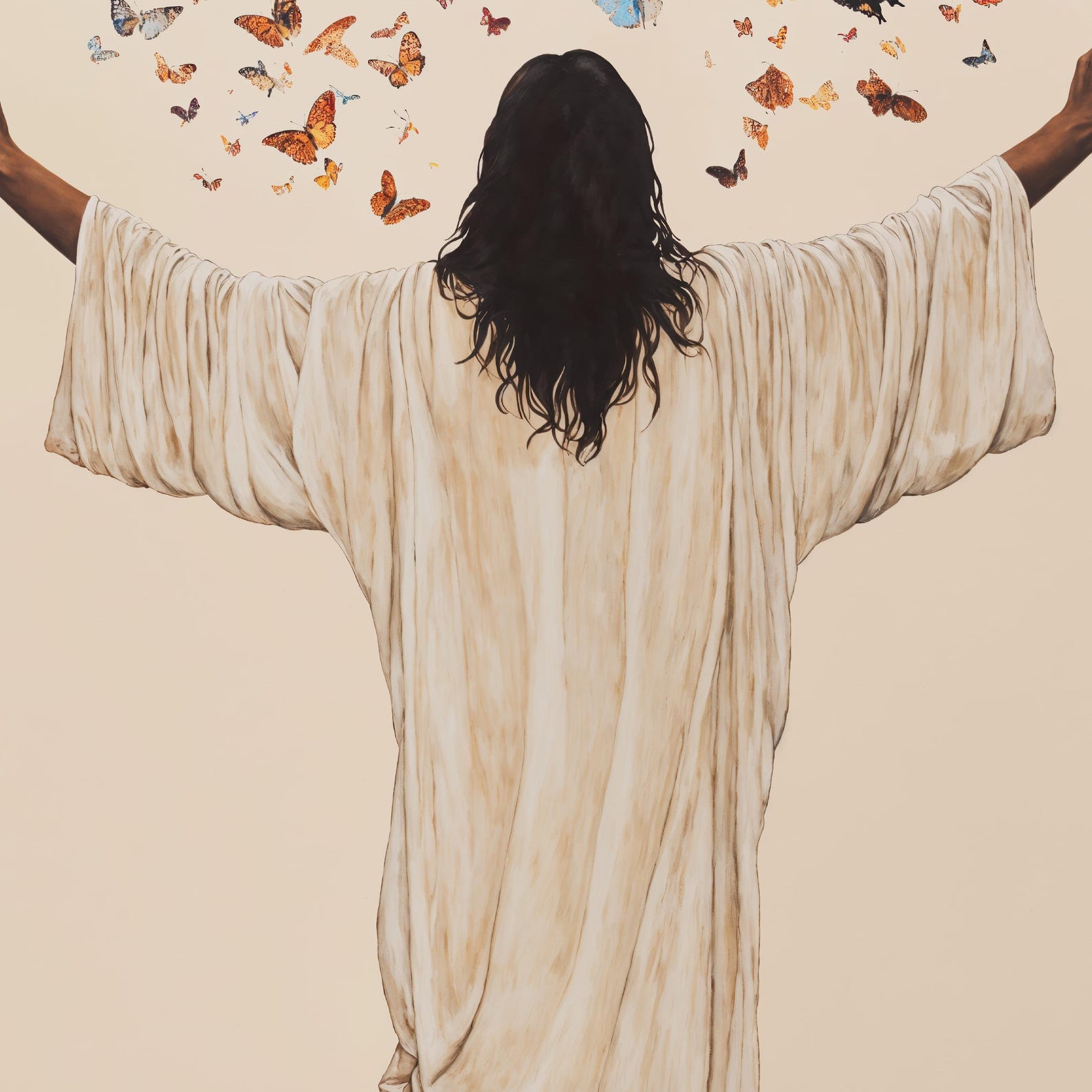Jesus Butterflies Print, Inspirational Christian Wall Art, Spiritual ...
