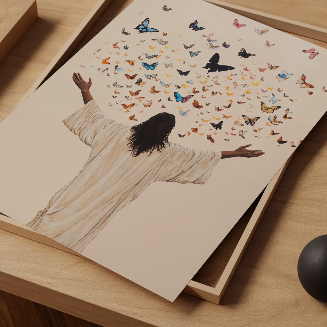 Jesus Butterflies Print, Inspirational Christian Wall Art, Spiritual ...