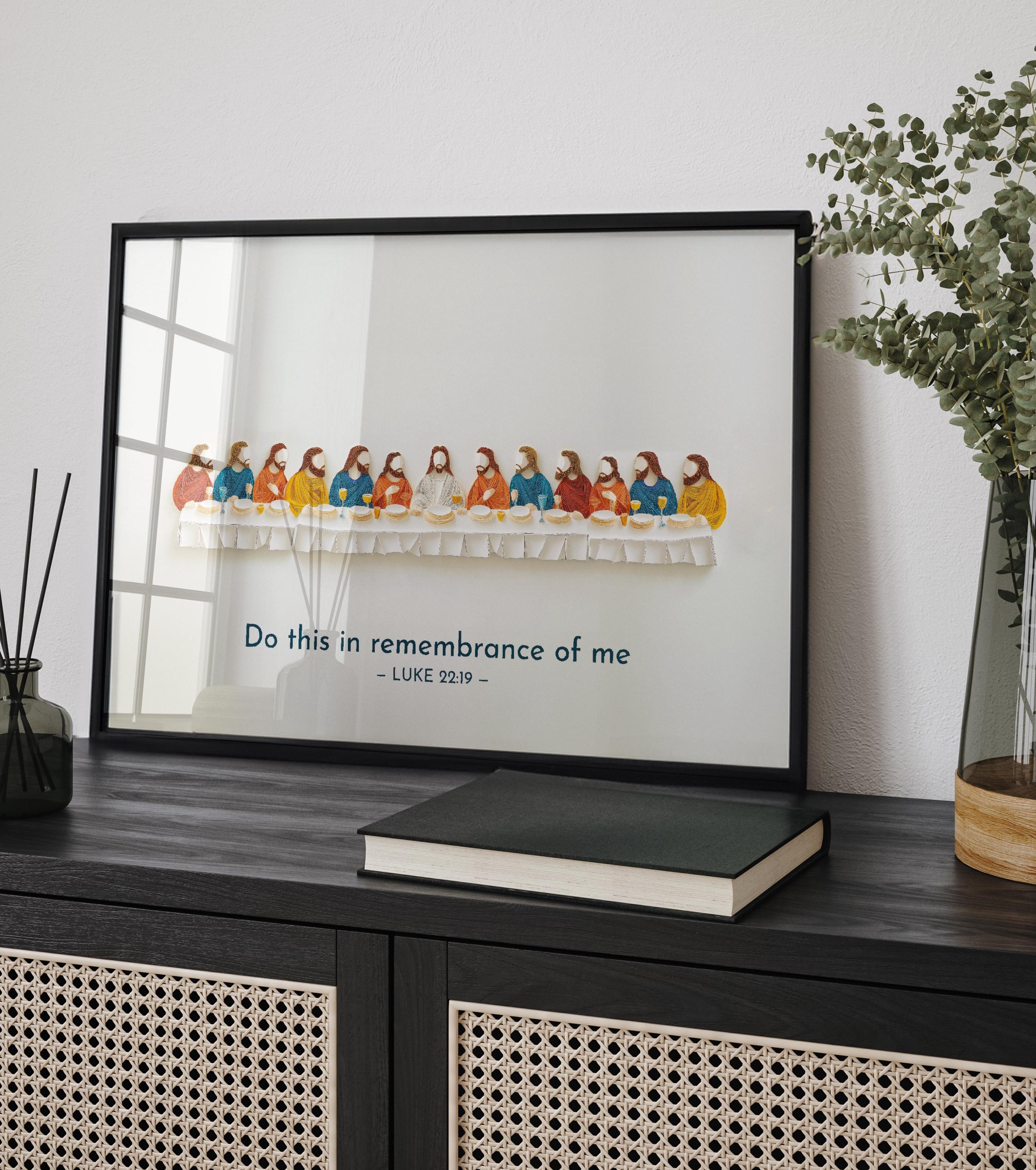 Last Supper Christian Print With Bible Verse - "do This in Remembrance ...
