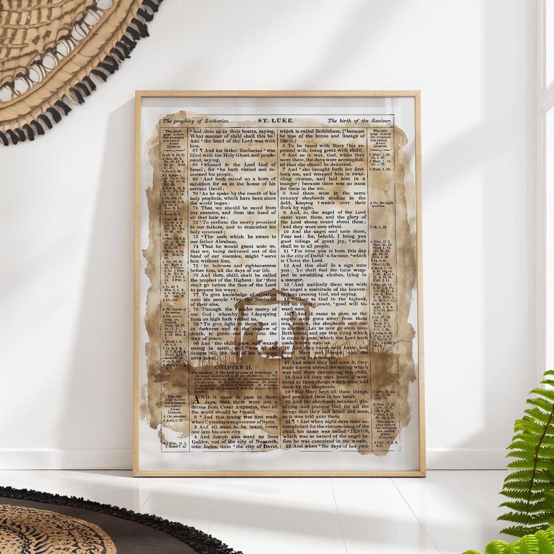 Nativity Scene Bible Verse Print: Christian Christmas Decor - Etsy