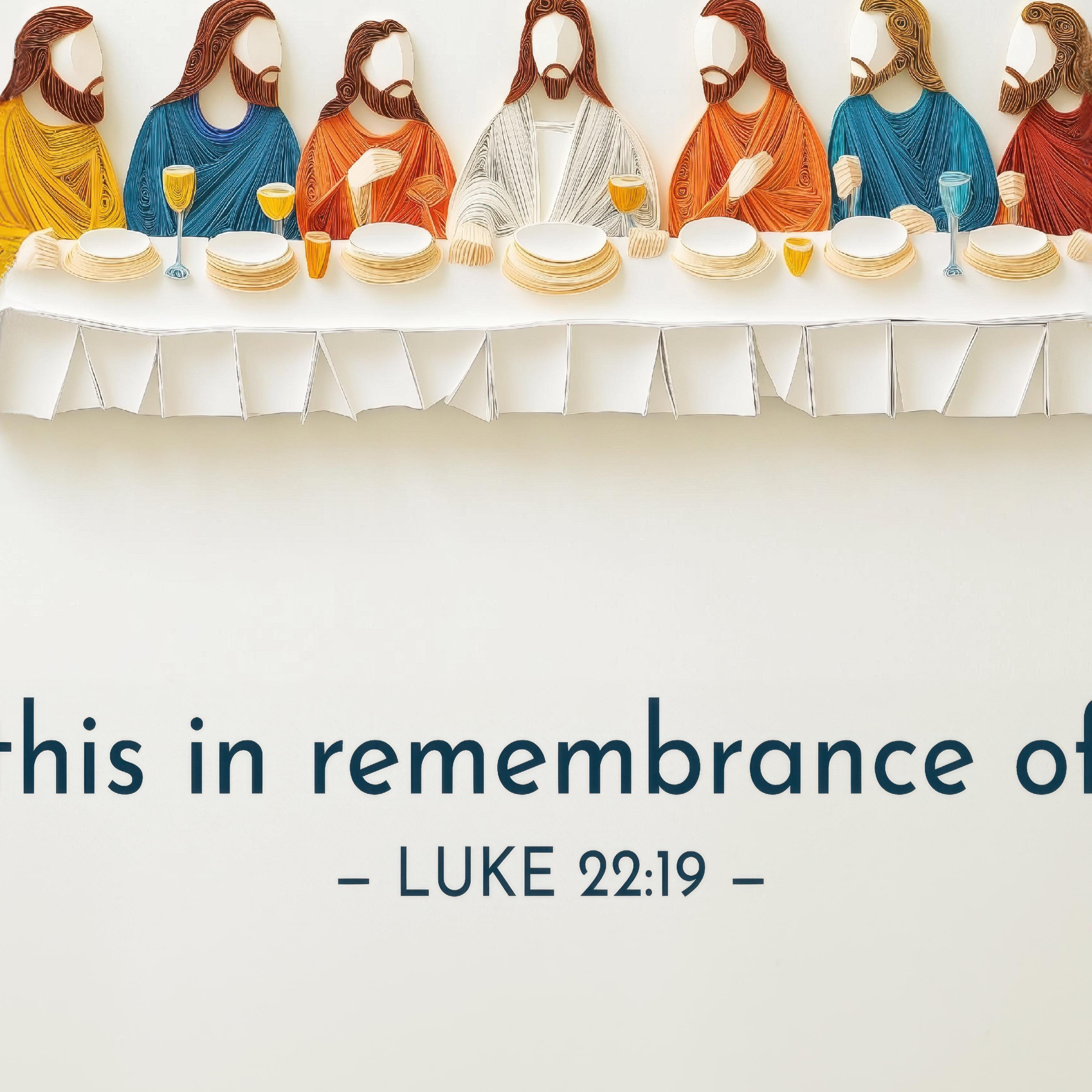 Last Supper Christian Print With Bible Verse - "do This in Remembrance ...