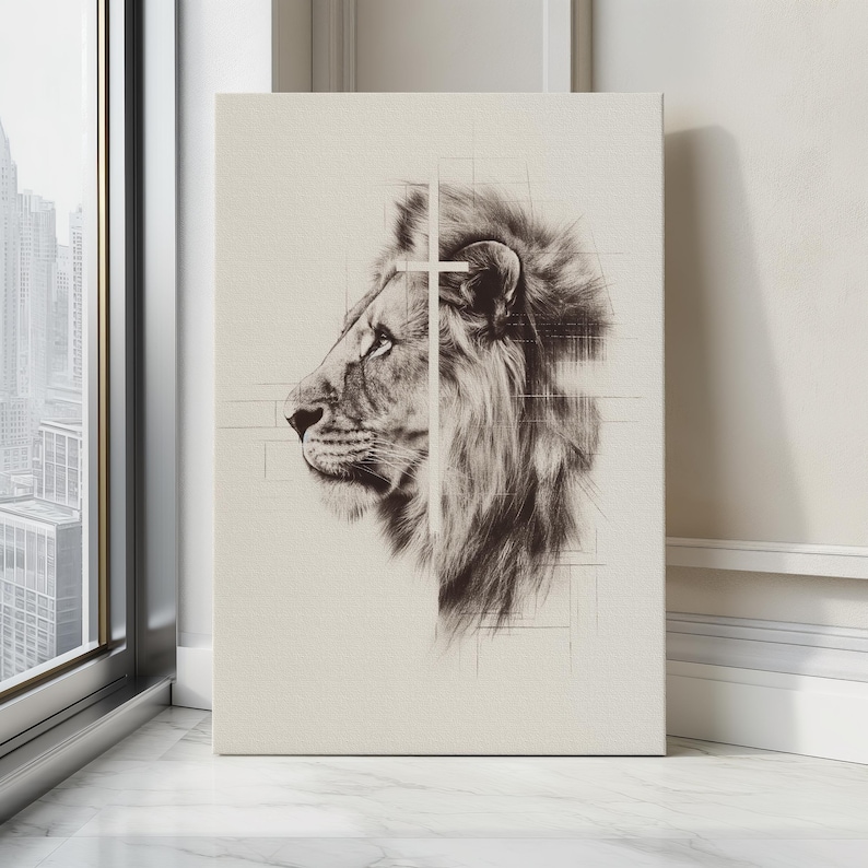 Lion of Judah Canvas Print: Christian Symbolic Art - Etsy