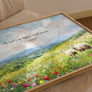 Psalm 23:1 Christian Art Print - the Lord is My Shepherd Wall Decor ...