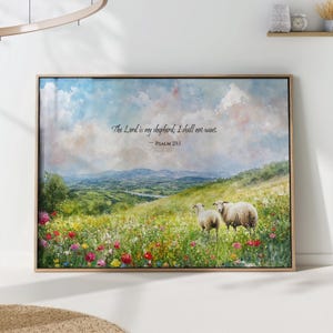 Psalm 23:1 Christian Art Print - the Lord is My Shepherd Wall Decor ...