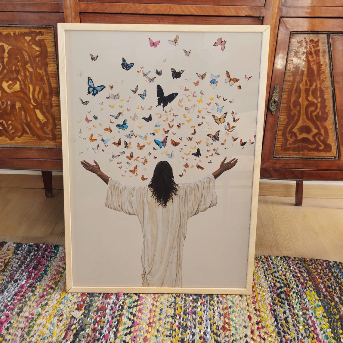 Jesus Butterflies Print, Inspirational Christian Wall Art, Spiritual ...