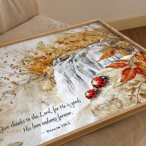 Psalm 136:1 Christian Art Print Bible Verse Poster Give Thanks to the ...