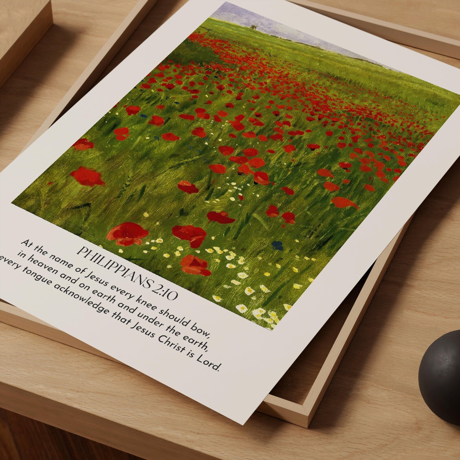 Philippians 2:10 Bible Verse Print, Christian Wall Art, Poppy Field ...