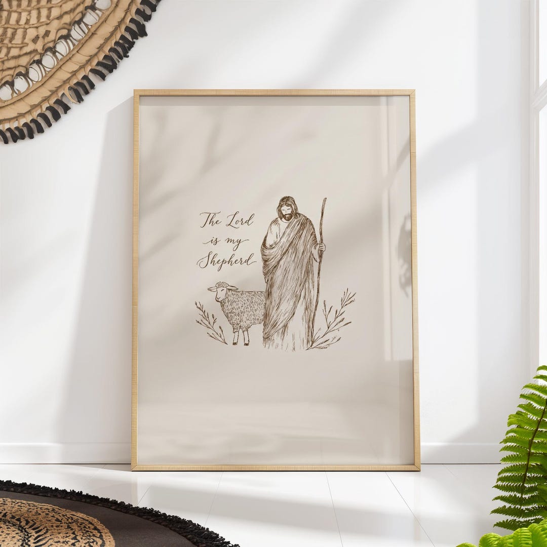The Lord is My Shepherd Christian Wall Art Print Bible Verse for Prayer ...