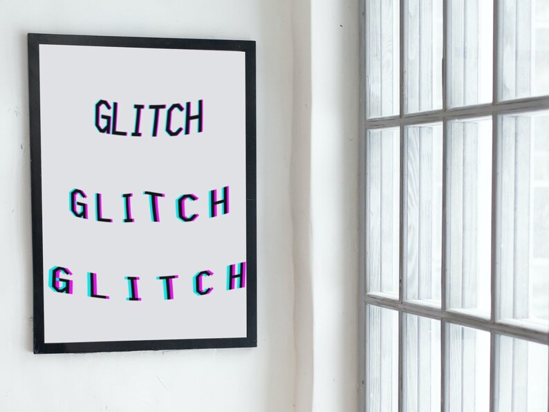 Aesthetic Glitch Art Print Aesthetic Typography Glitch Wall - Etsy