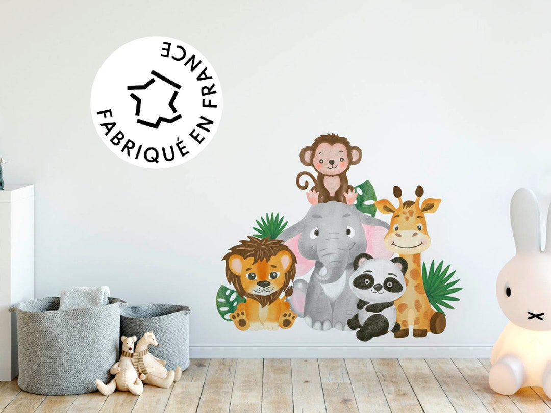 Large Jungle Animal Stickers Responsible French Wall Decoration Made in ...