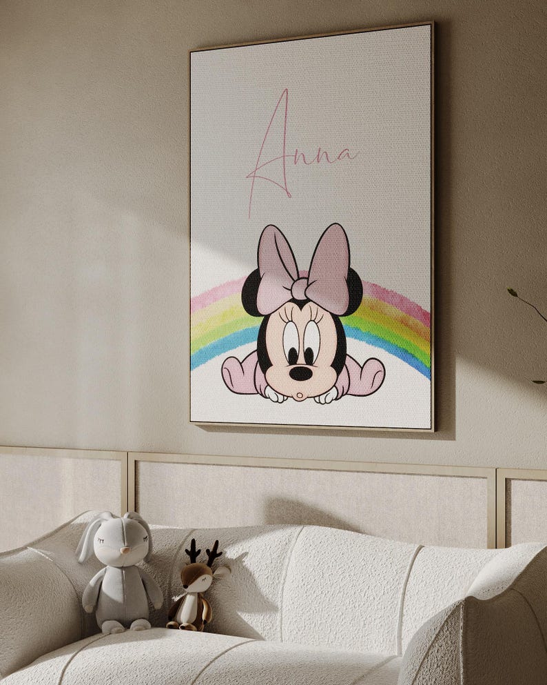 Set of 3 Posters, Minnie Mouse Name Print Personalized Gift Minnie ...
