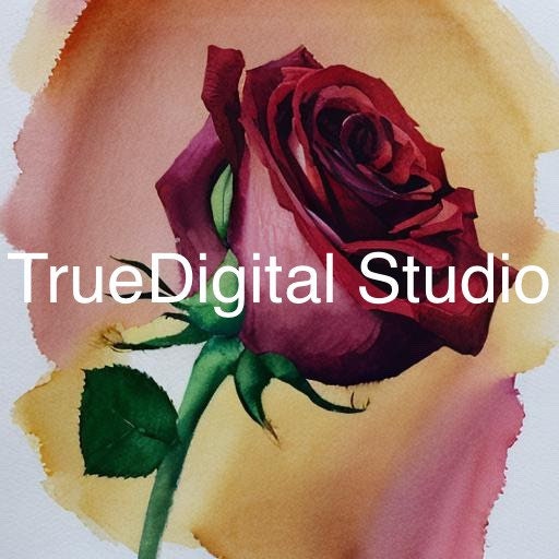 Red Rose Abstract Watercolor Digital Print, Printable Watercolor Wall ...