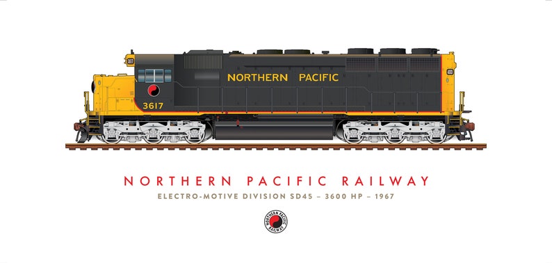 Northern Pacific EMD SD45 #3617 Poster - Etsy