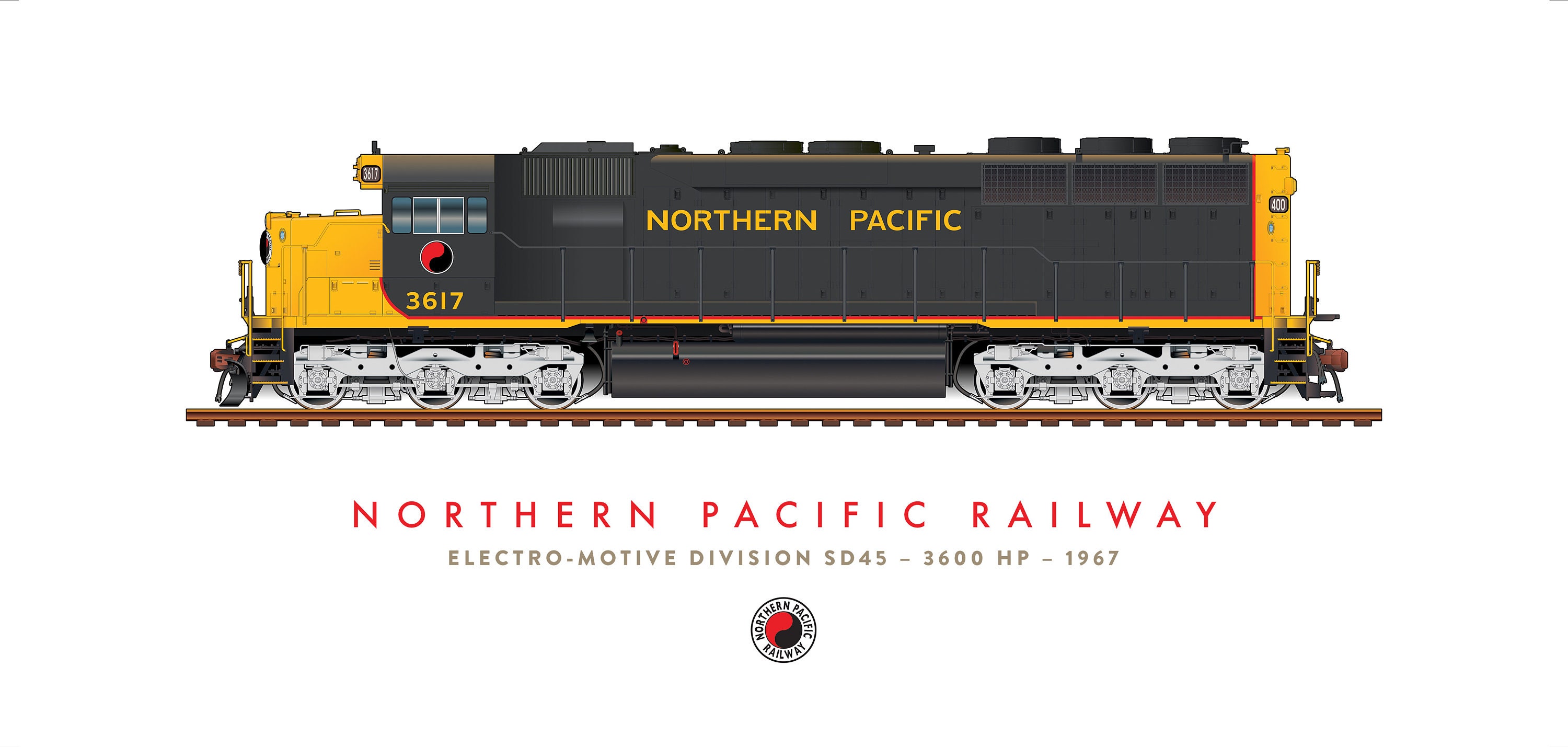 Northern Pacific EMD SD45 #3617 Poster - Etsy