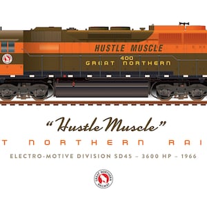 Great Northern EMD SD45 "hustle Muscle" Poster - Etsy