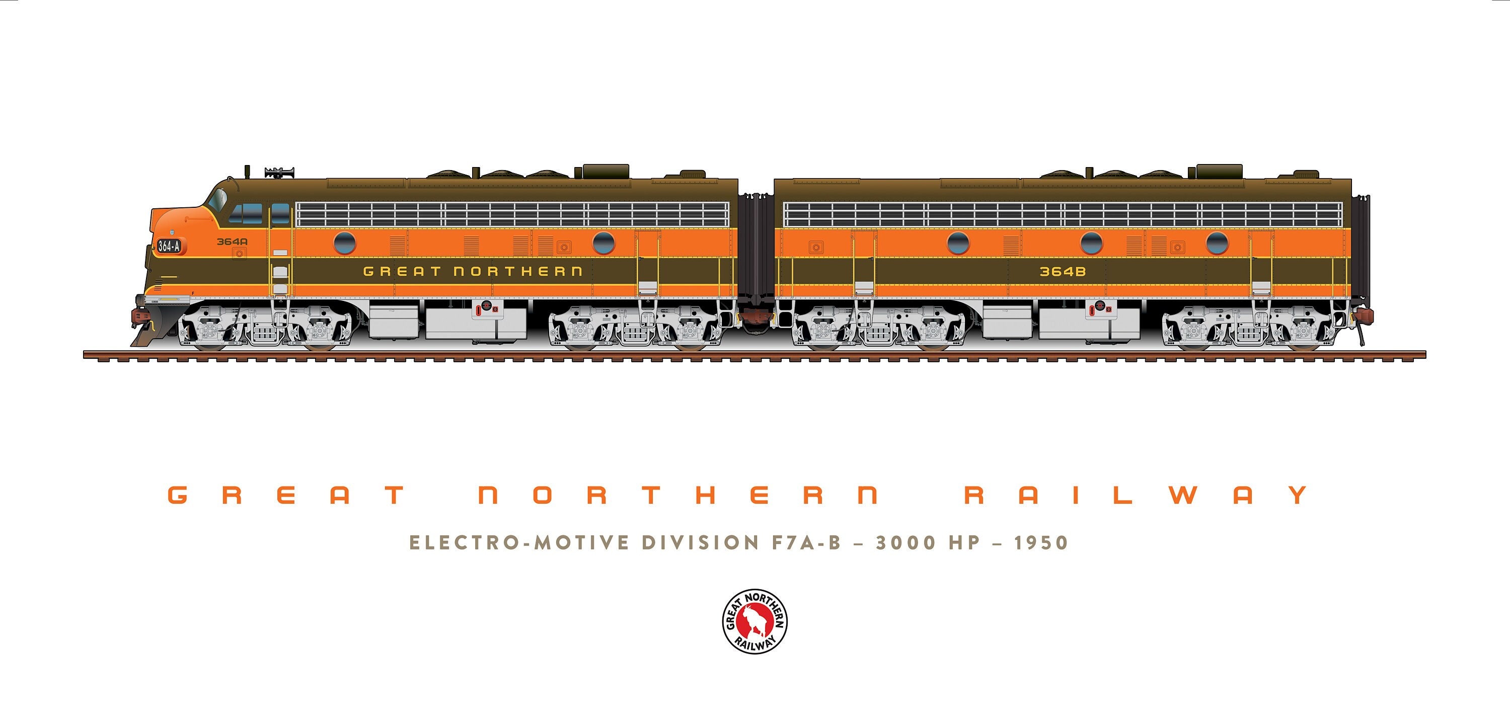 Great Northern EMD F7 A-B Set Poster - Etsy