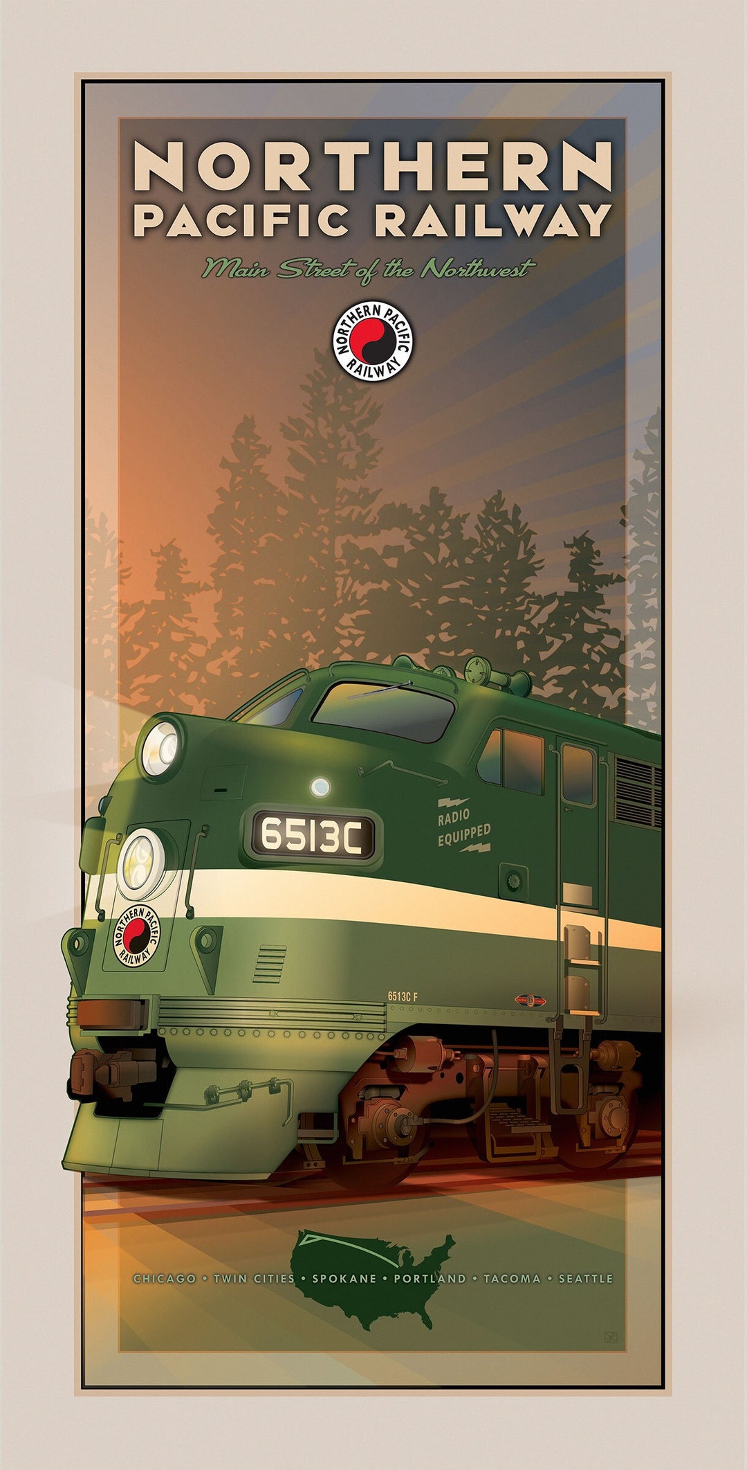 Northern Pacific Railroad Travel Poster - Etsy