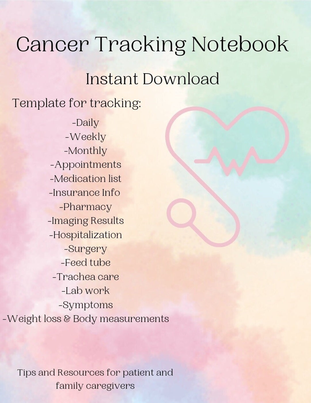 Unique Cancer Caregiver Template Focusing on (Download Now) - Etsy