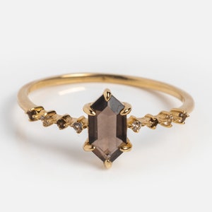 A Fabulous Vintage Heavy Natural Smokey Quartz Solitaire Cocktail and ...