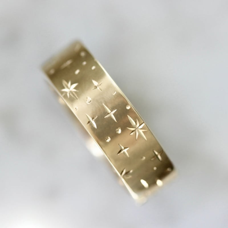 Star Wedding Band - Etsy