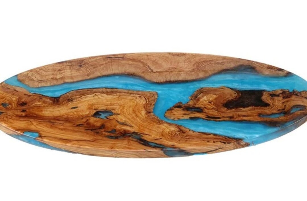 Wooden Resin Oval Epoxy Dining Table - Etsy