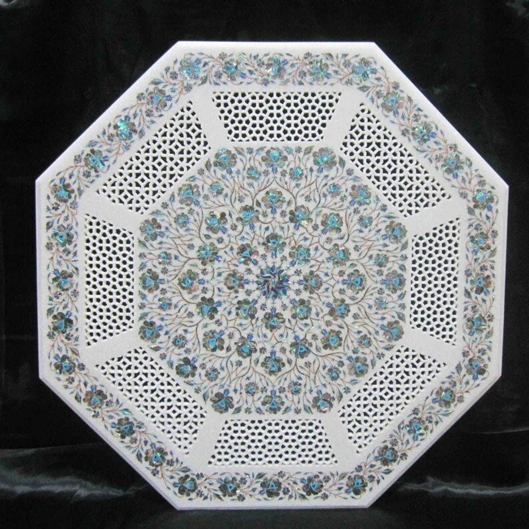 Handmade Marble Inlay Coffee Table Top, Floral Center Table. - Etsy