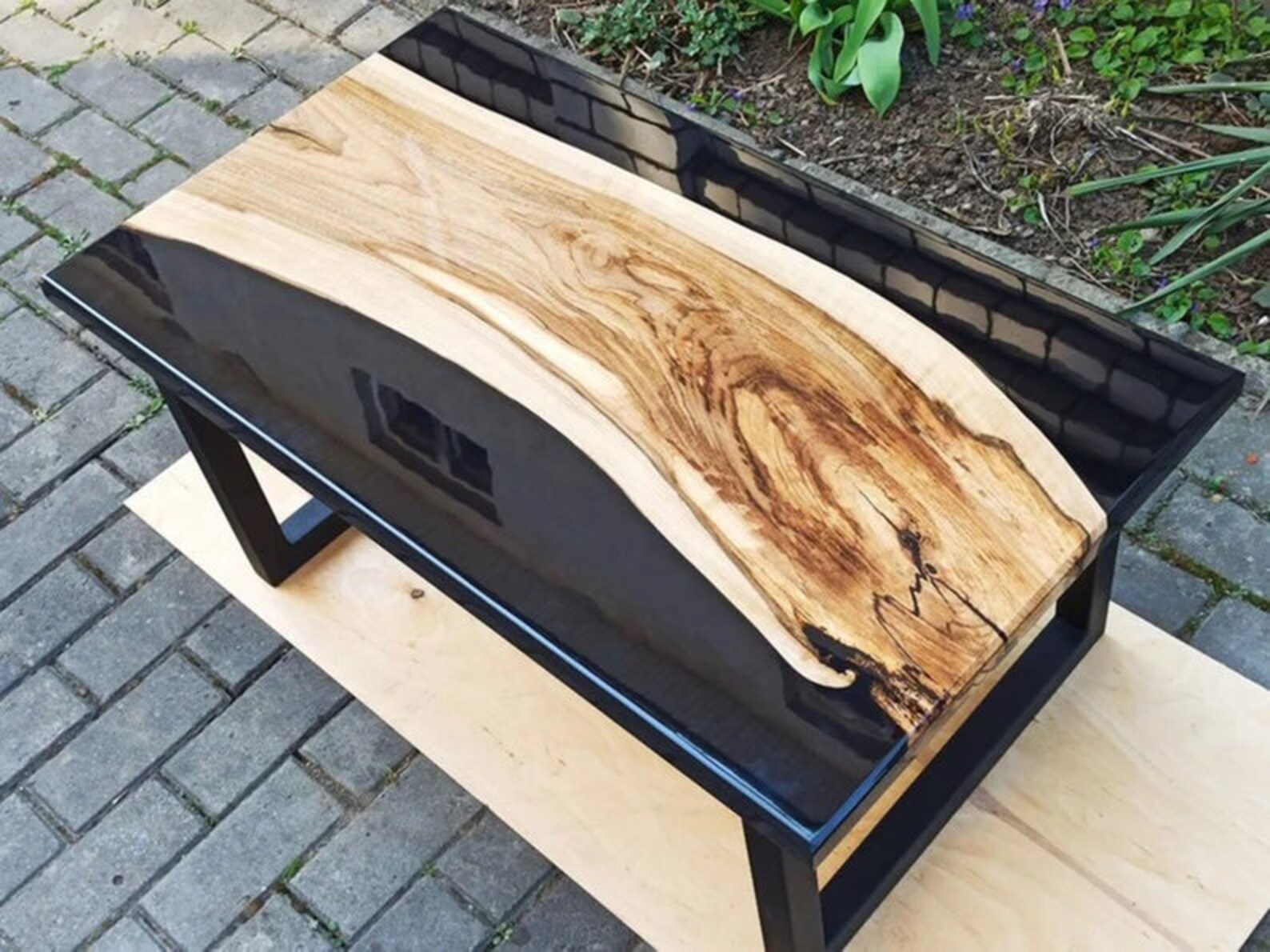 Walnut Black Epoxy Table, Middle/dining Epoxy Table, Live Edge Epoxy ...