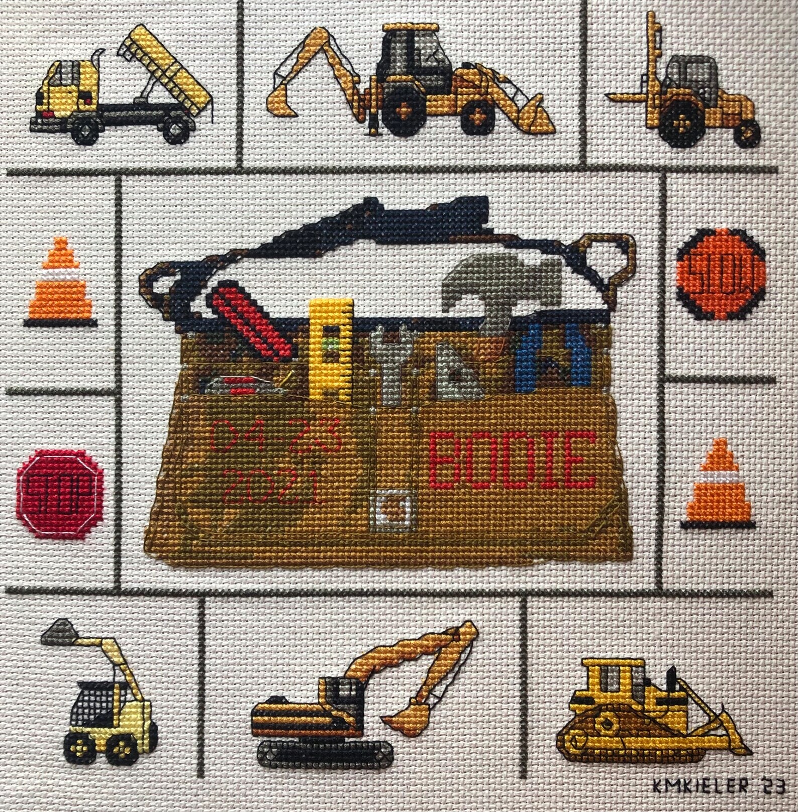 Construction Tool Belt. A Productive Cross Stitch Pattern in PDF Format ...