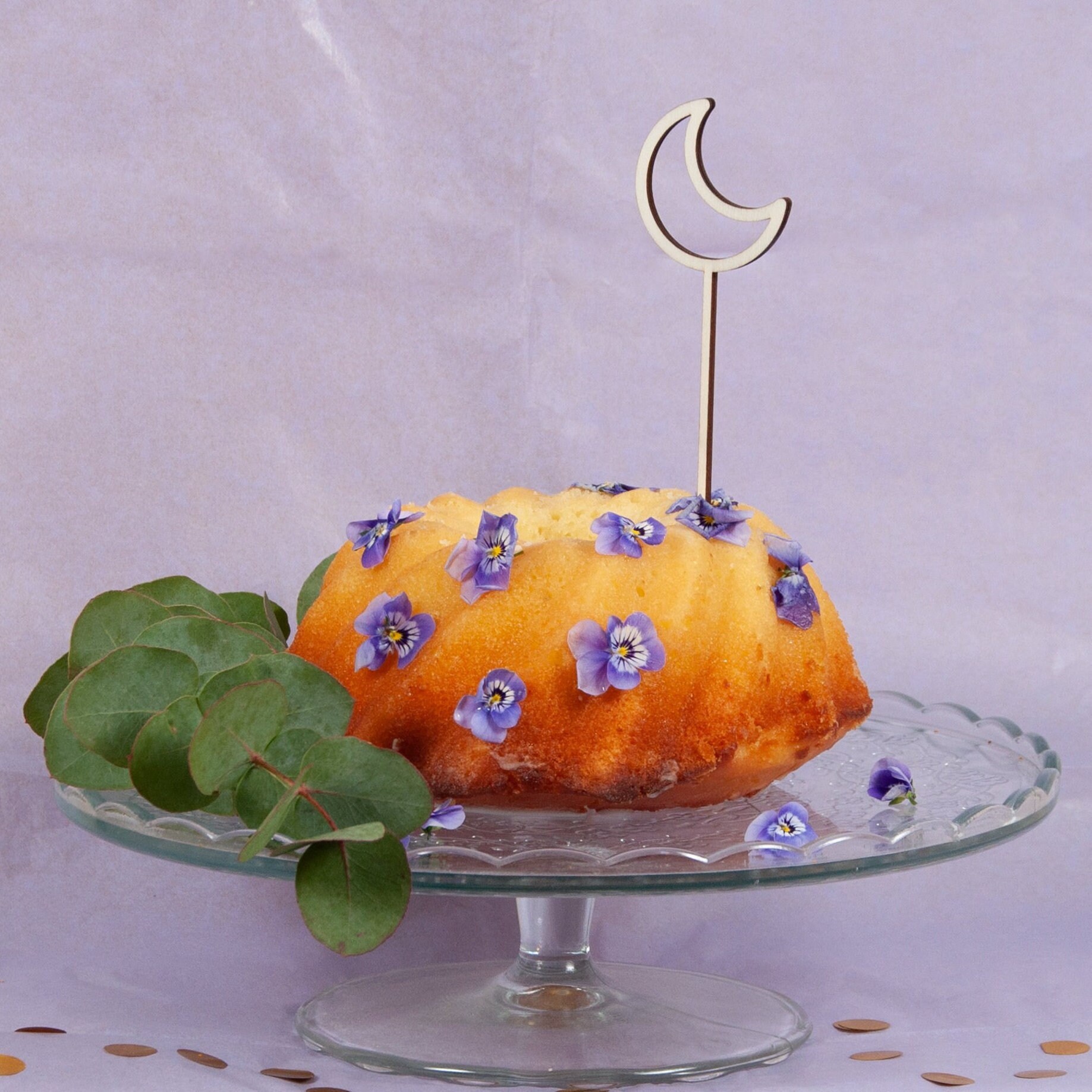 Wooden Moon Cake Topper Minimalist Crescent Moon Cake Topper - Etsy