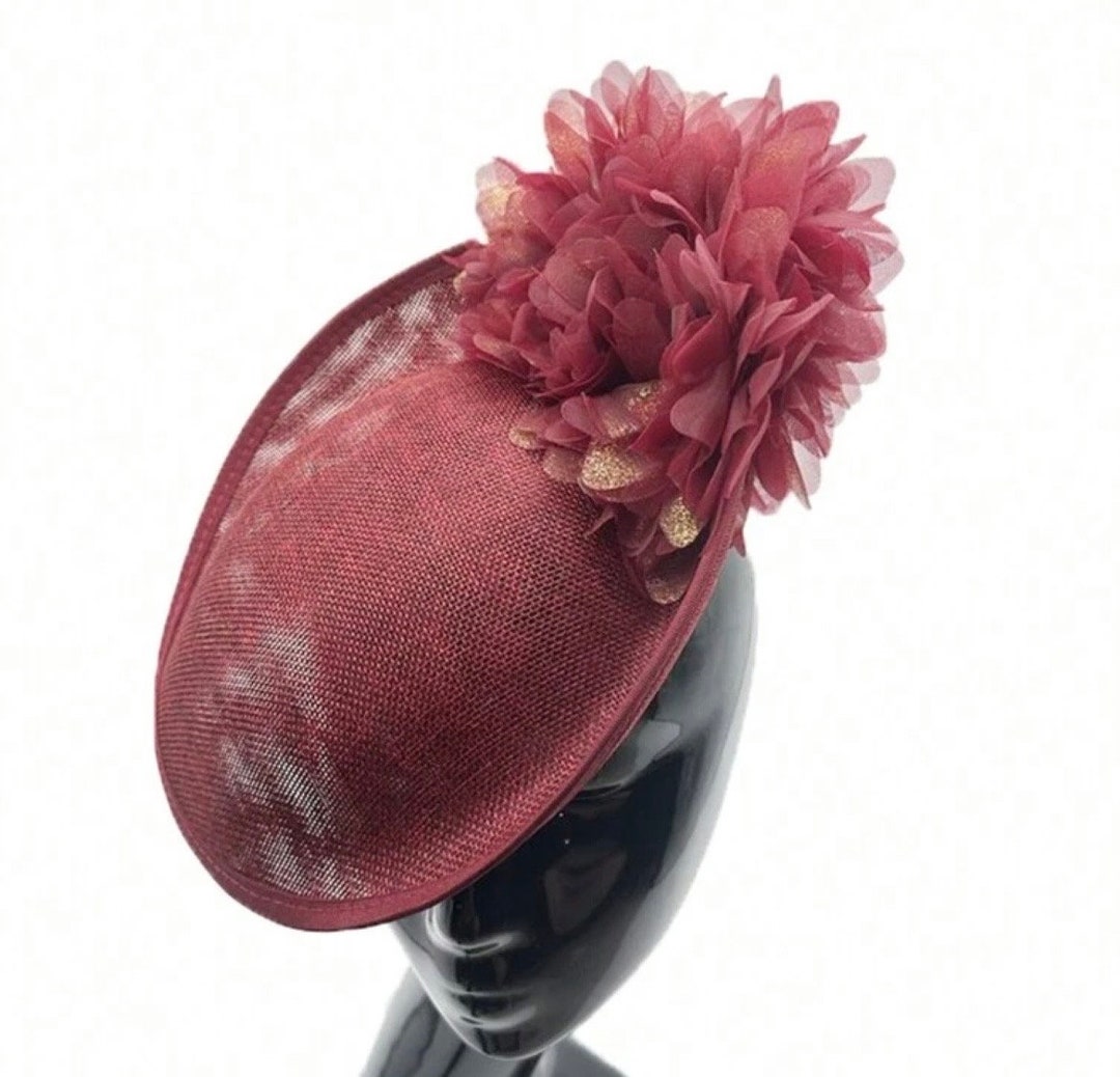 Maroon Fascinator Crown Bridal Head Piece Burgundy Large Head - Etsy