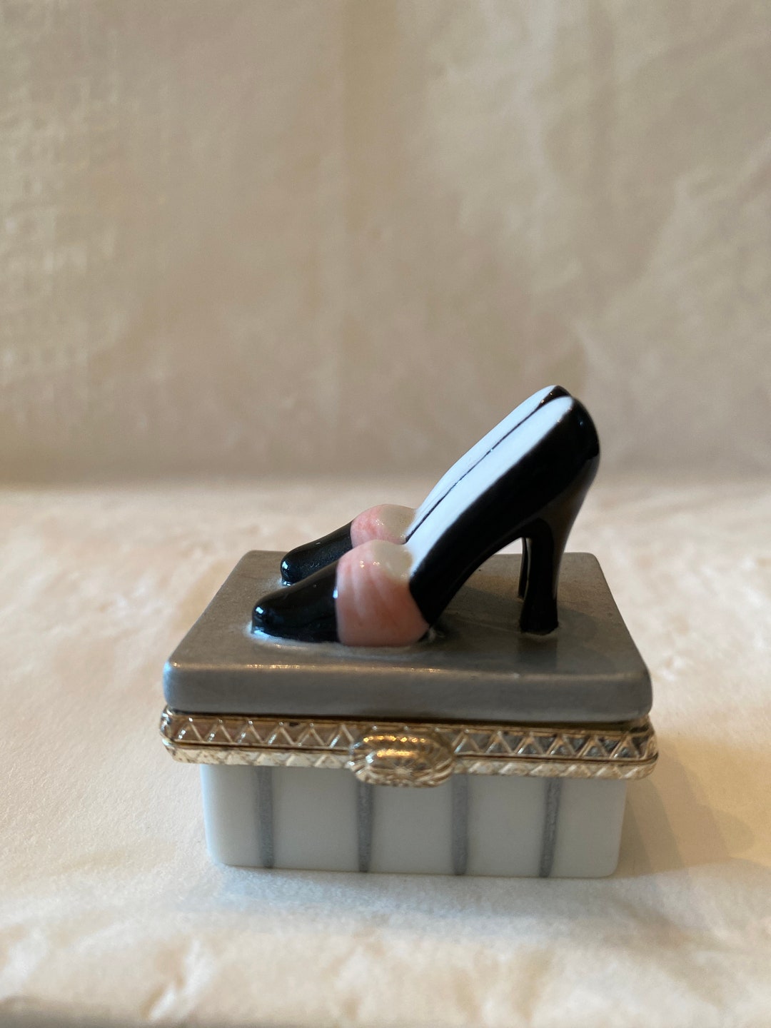 PHB Collectible Shoe Box With Black High Heels on Top With Nylons ...