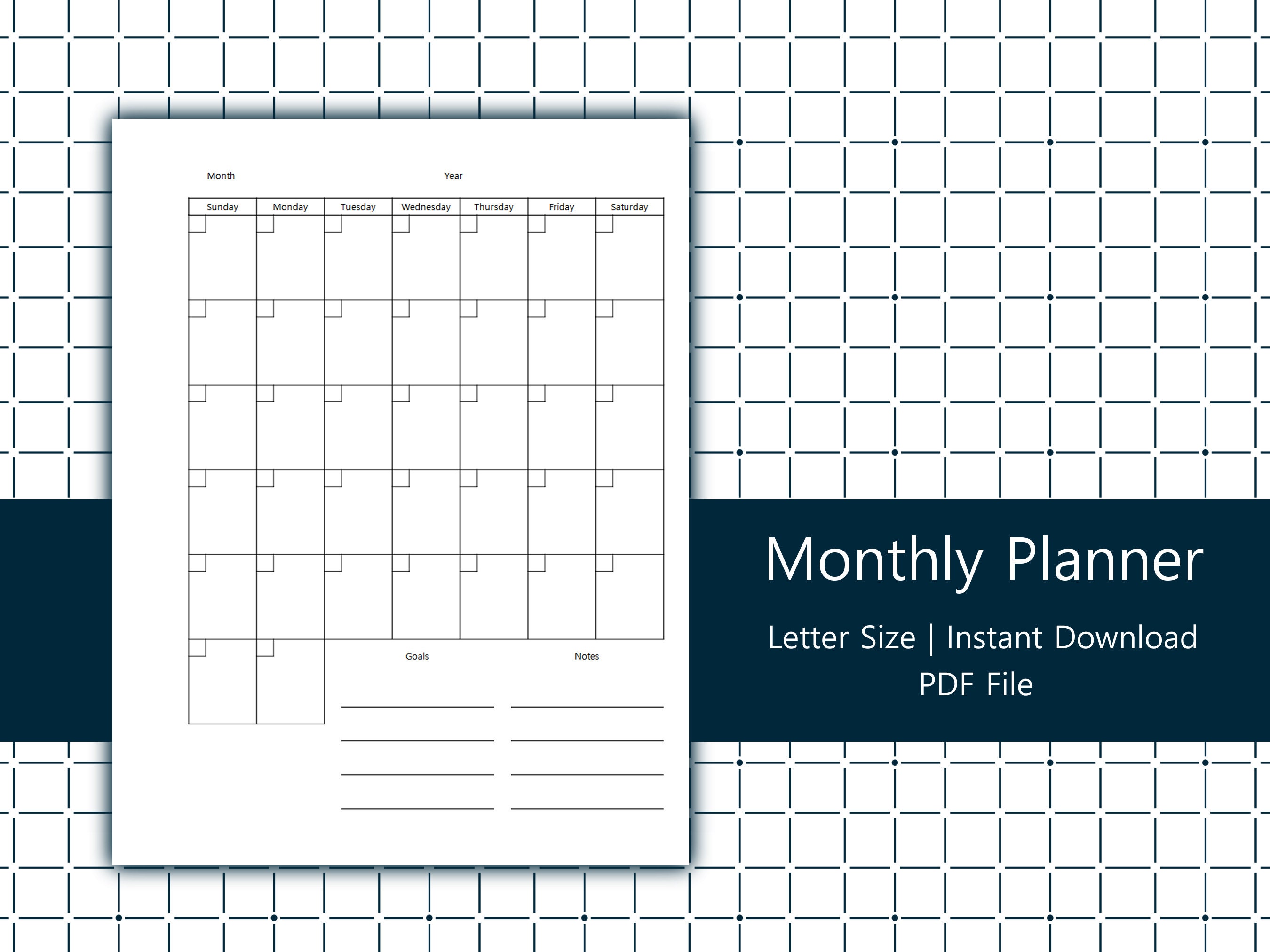 Simple Monthly Plans Tracker Letter Sized PDF - Etsy