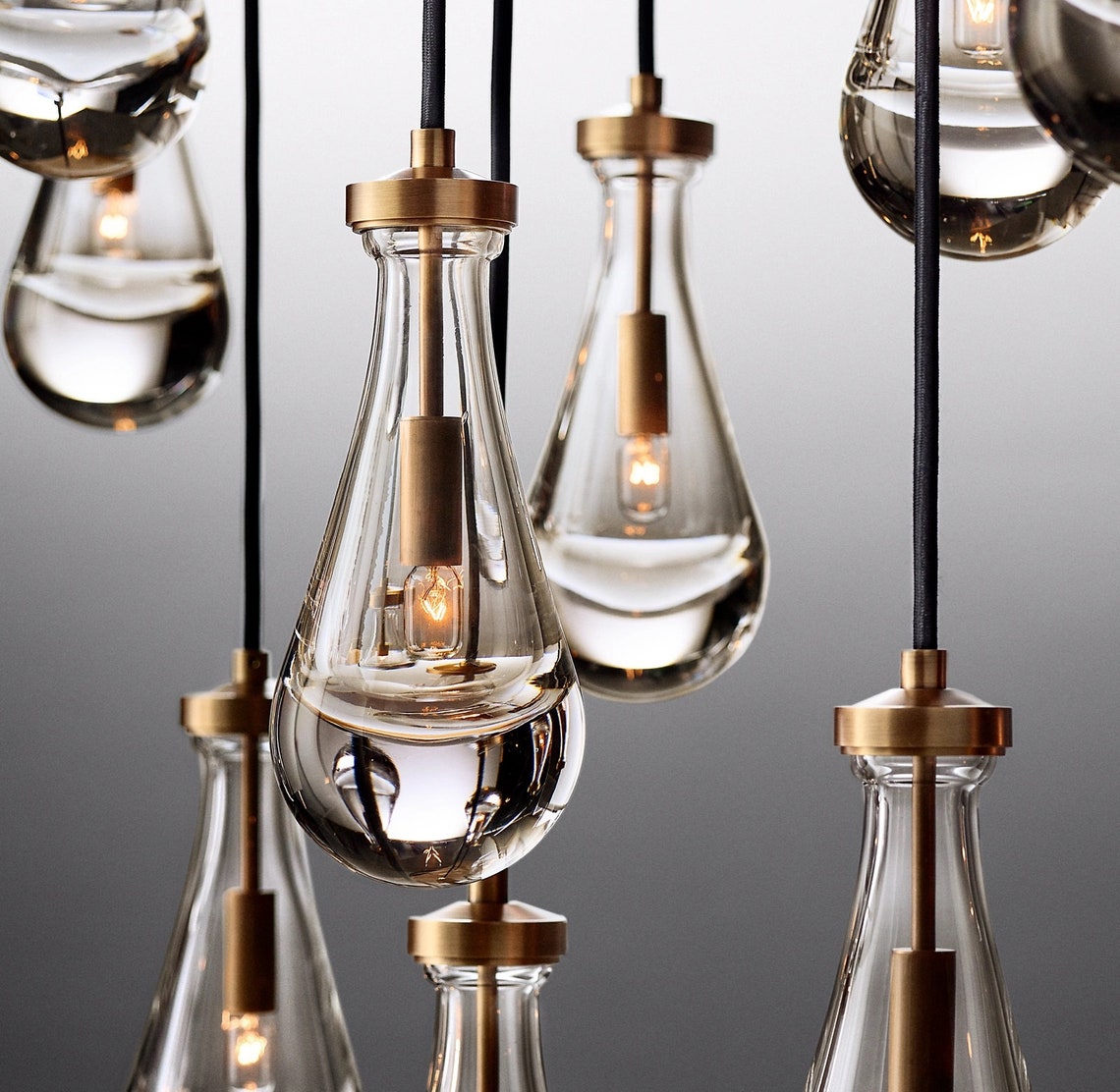 Raindrop Rectangular Chandelier 13 Light 54 Modern Chandelier UL Listed ...