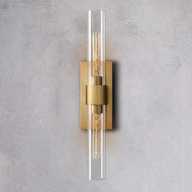 Modern Linear Wall Sconce - Industry Glass Sconce - Modern Cylinder ...