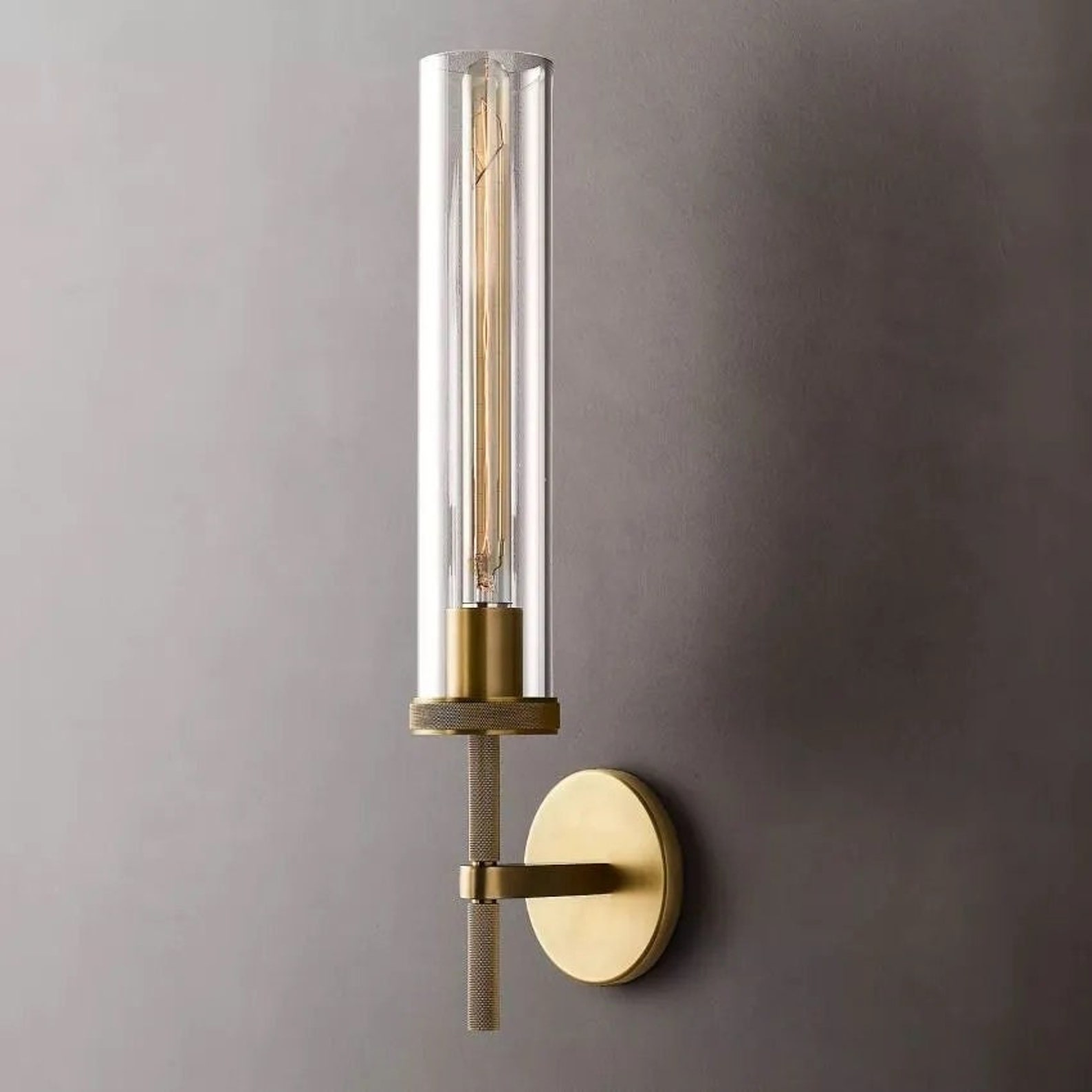 Modern Tall Upright Sconce - Industry Glass Sconce - Wall Sconce - Mid ...