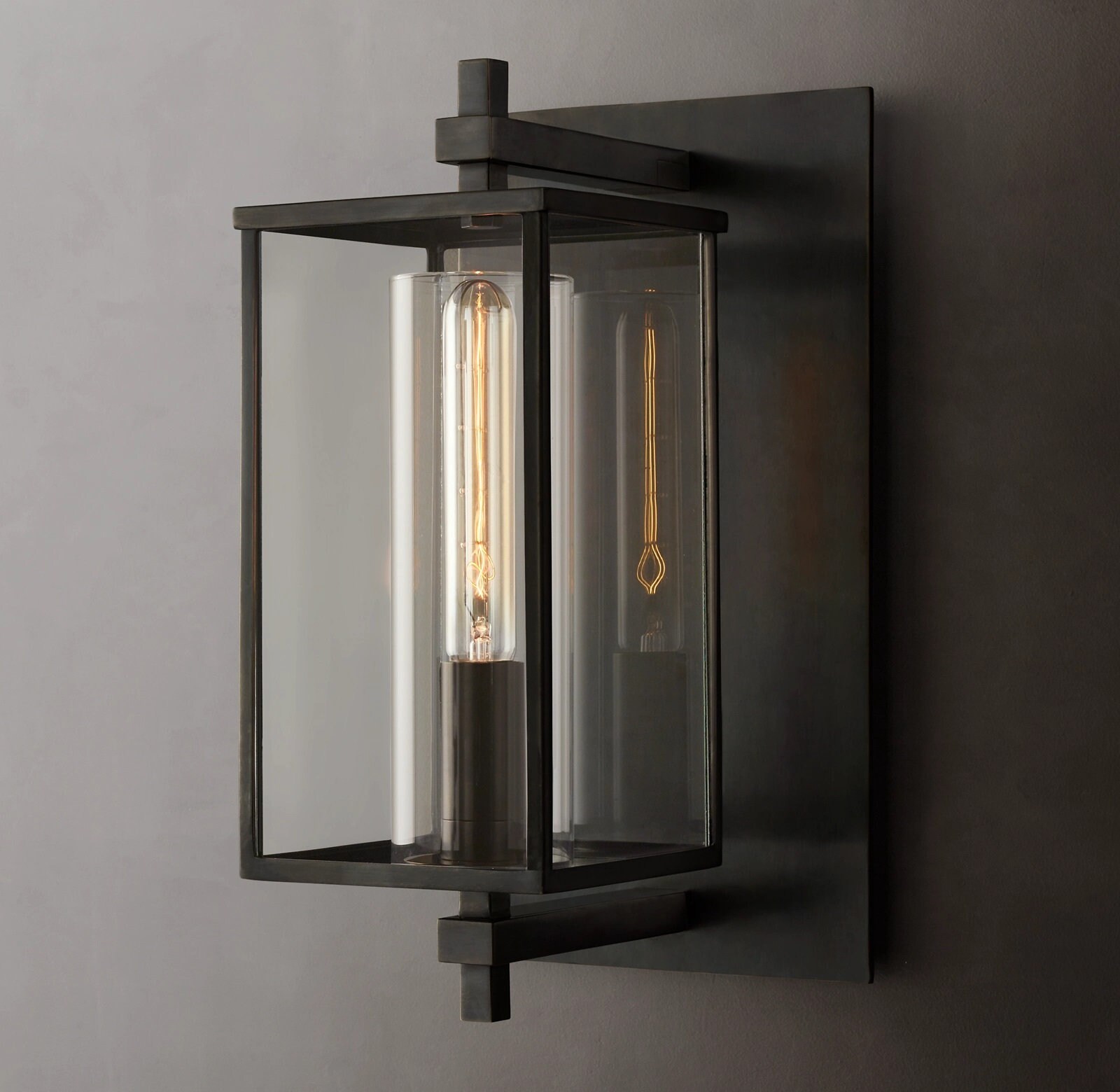 Outdoor/ Indoor Short Square Wall Sconce Outdoor Entry Light 1 Light UL ...