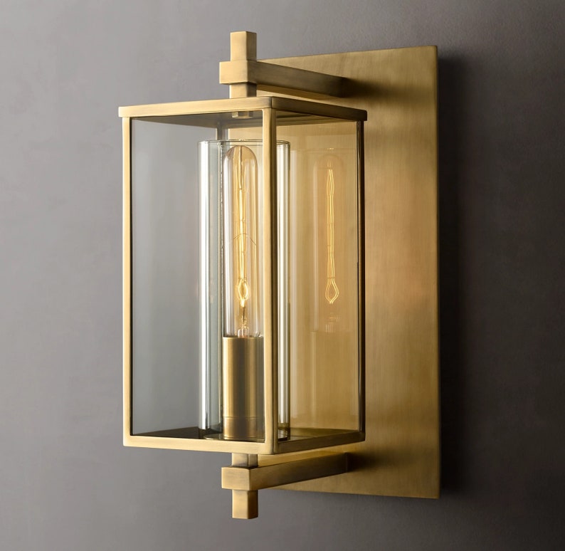 Outdoor/ Indoor Short Square Wall Sconce Outdoor Entry Light 1 Light UL ...