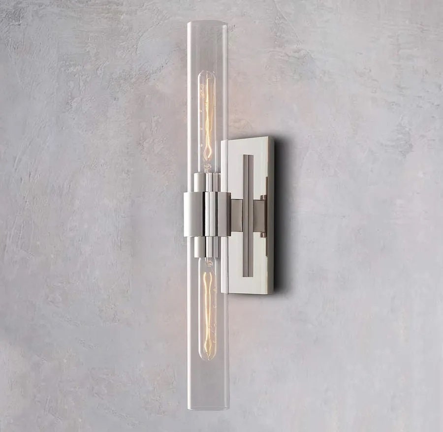 Modern Linear Wall Sconce - Industry Glass Sconce - Modern Cylinder ...