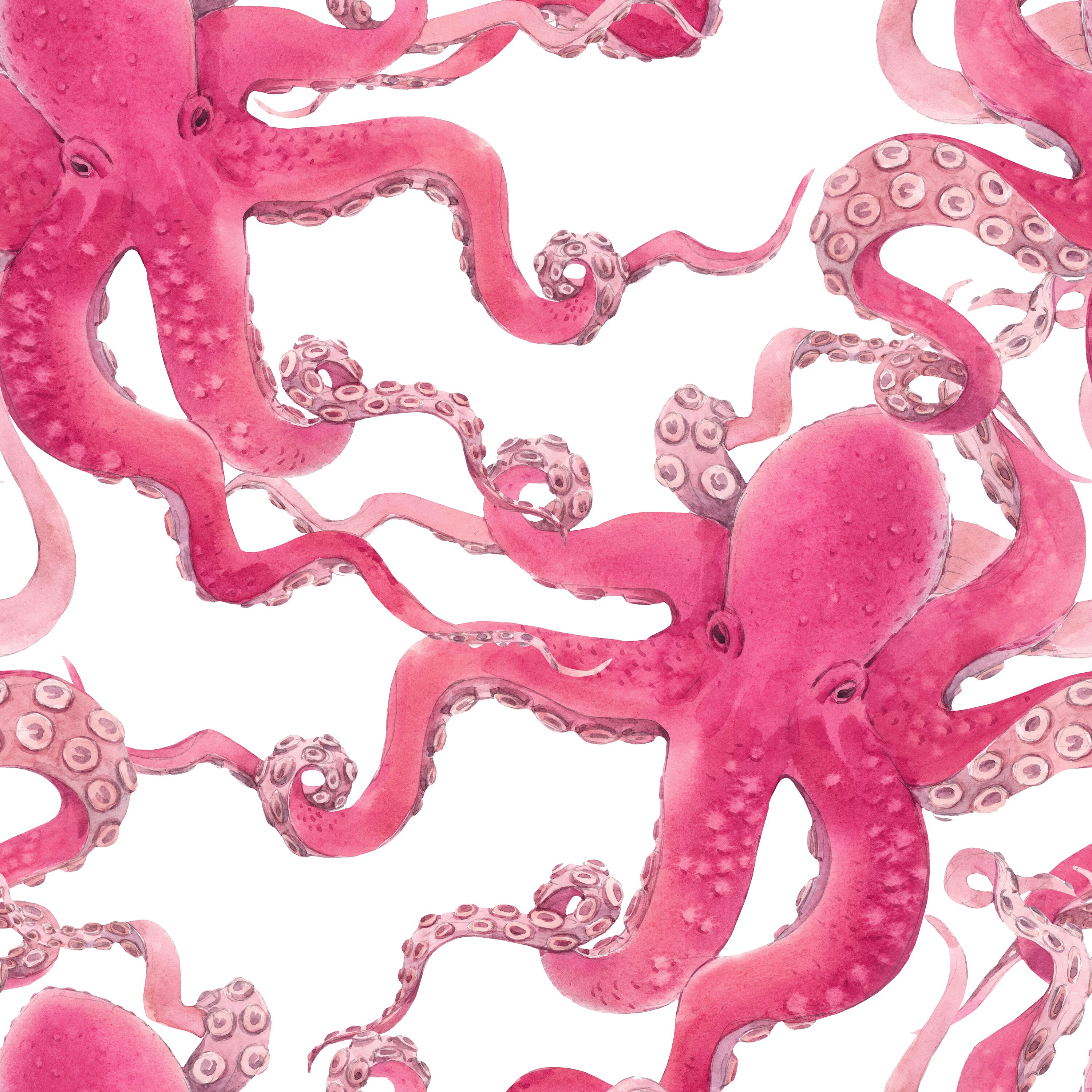 Pink Octopus Wallpaper Peel&stick and Traditional Wallpaper - Etsy
