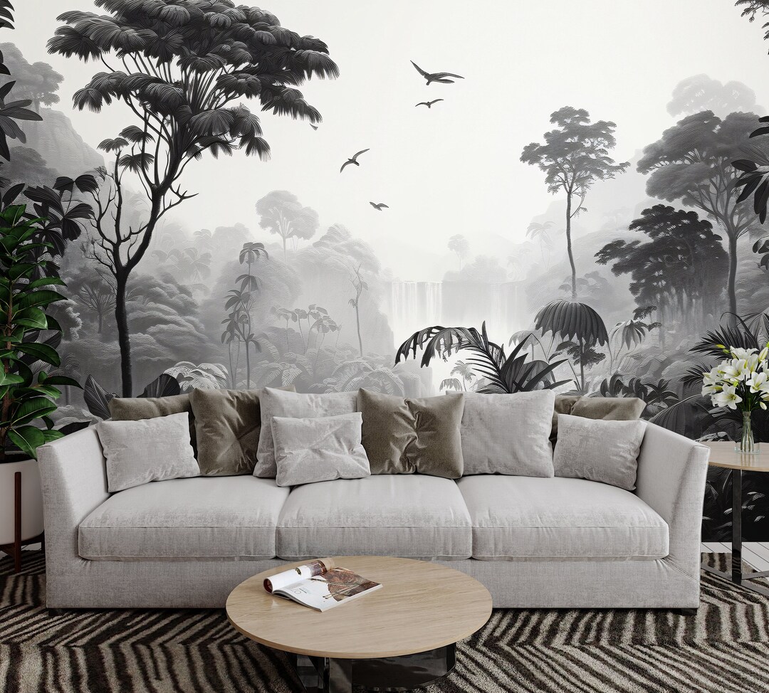 Black and White Mural, Peel&stick and Traditional Wallpaper, Prepasted ...