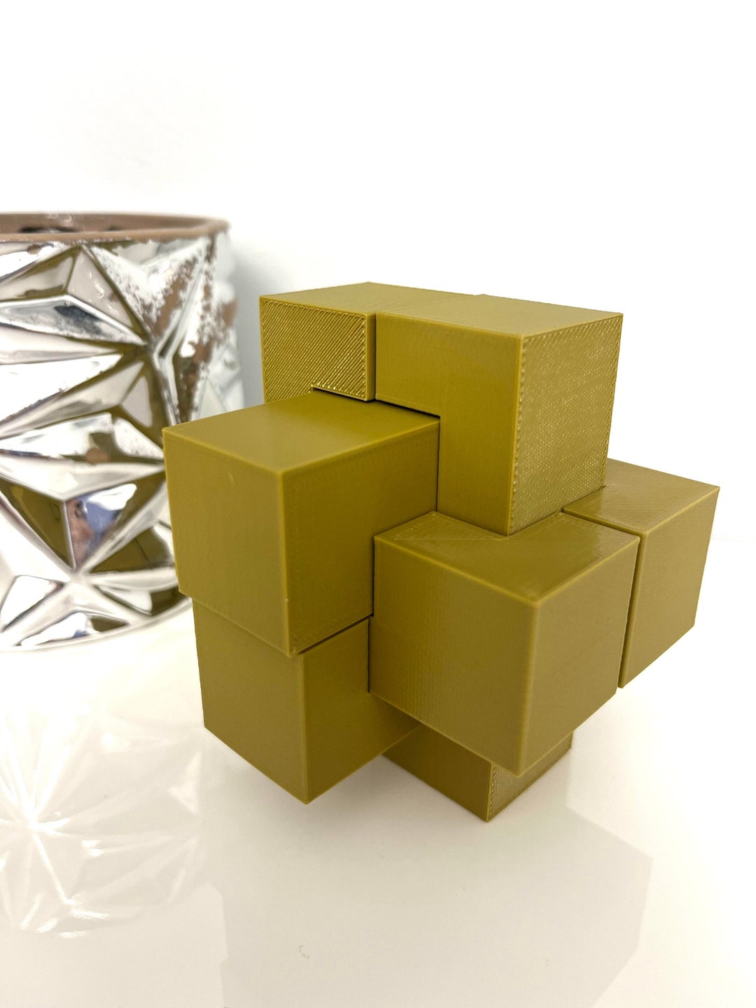 3d Printed Puzzle Cube, Khaki - Etsy